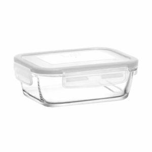 Tigela Rectangular Com Tampa Plastica Branca Fresco LAV, 1.9 L